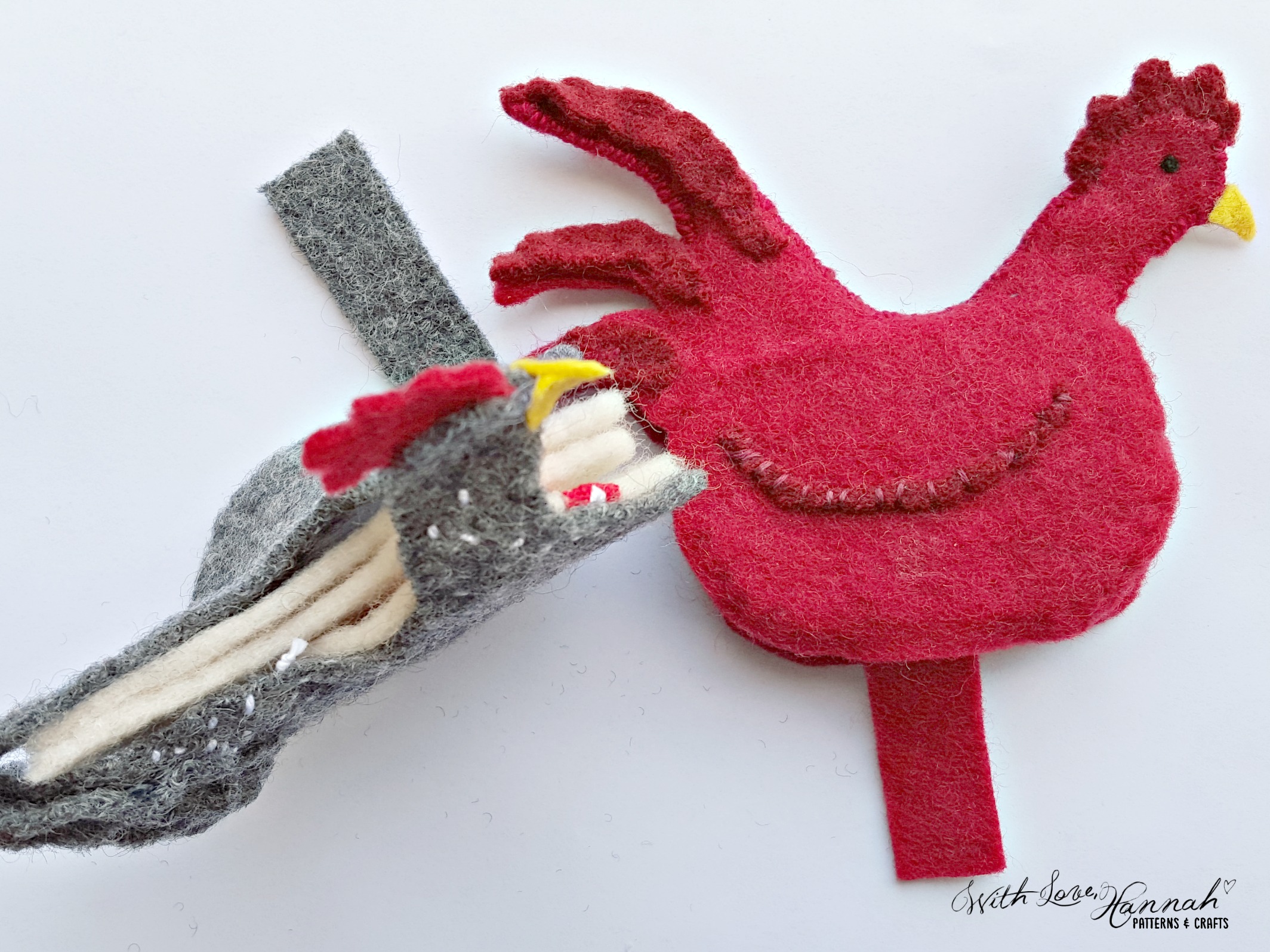 Felt Lit'l Hen Needle Book Pattern & Tutorial - With Love Hannah Doll ...